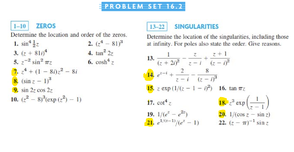 Solved Determine the location and order of the zeros. | Chegg.com
