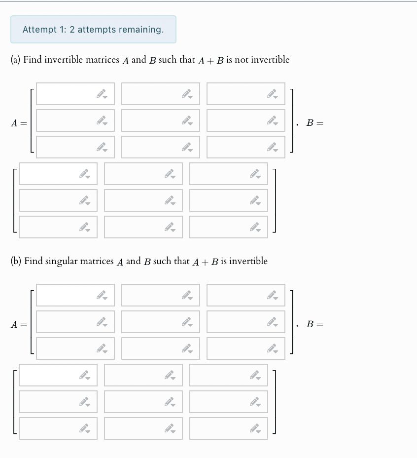Solved (a) ﻿Find invertible matrices A and B ﻿such that | Chegg.com