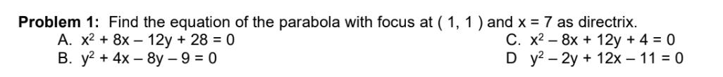 Solved Problem 1: Find the equation of the parabola with | Chegg.com