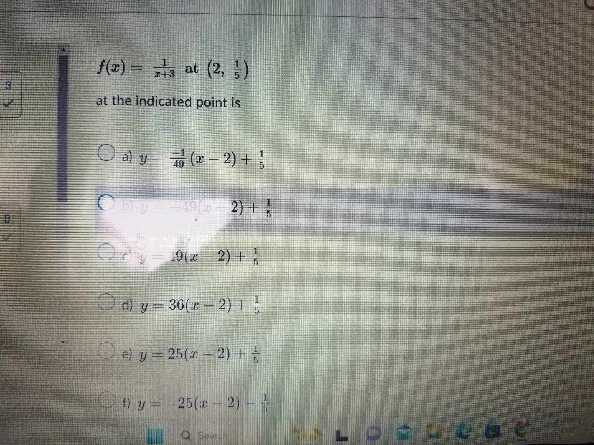 Solved fx ﻿at (2,15)at the indicated point | Chegg.com