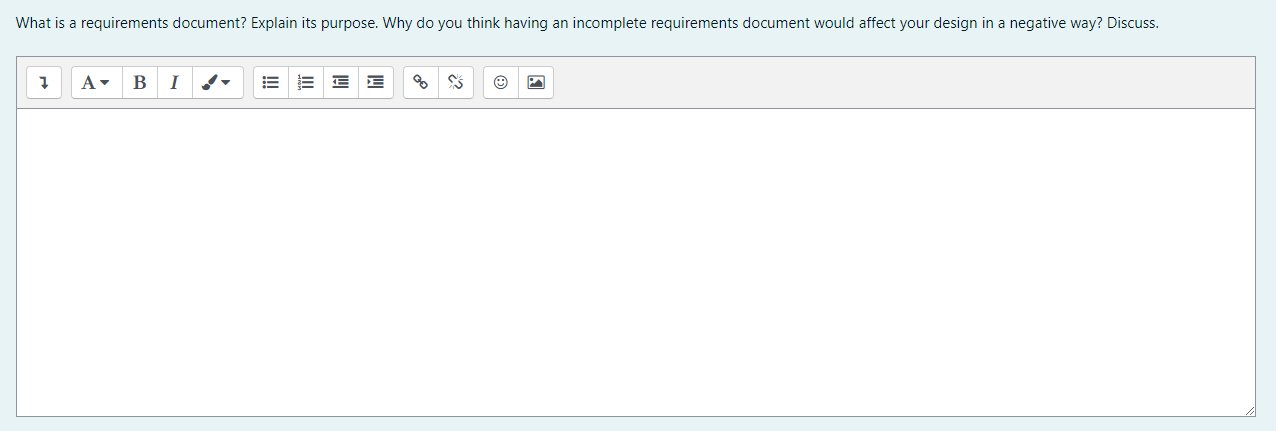 Solved What is a requirements document? Explain its purpose. | Chegg.com