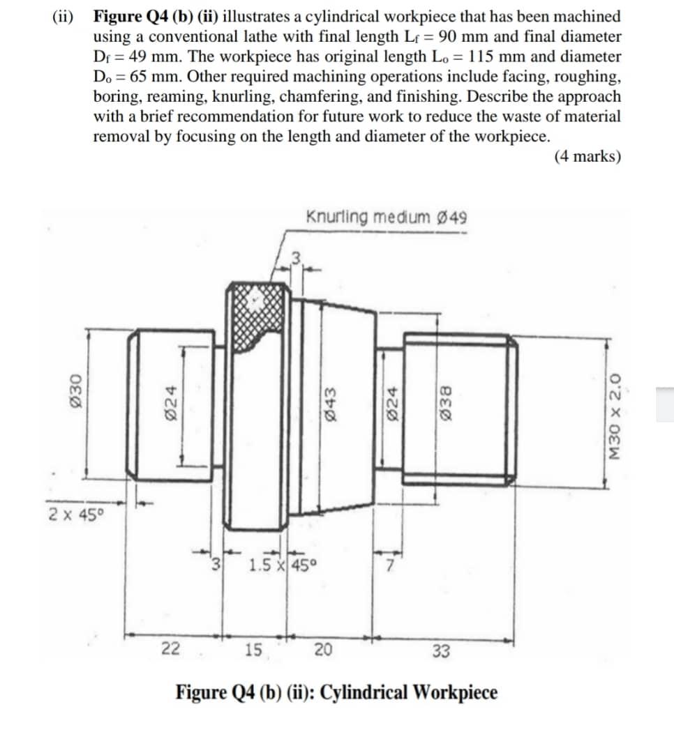 Solved (ii) Figure Q4 (b) (ii) illustrates a cylindrical | Chegg.com