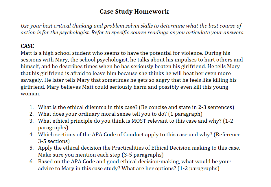 Solved Case Study Homework Use your best critical thinking | Chegg.com