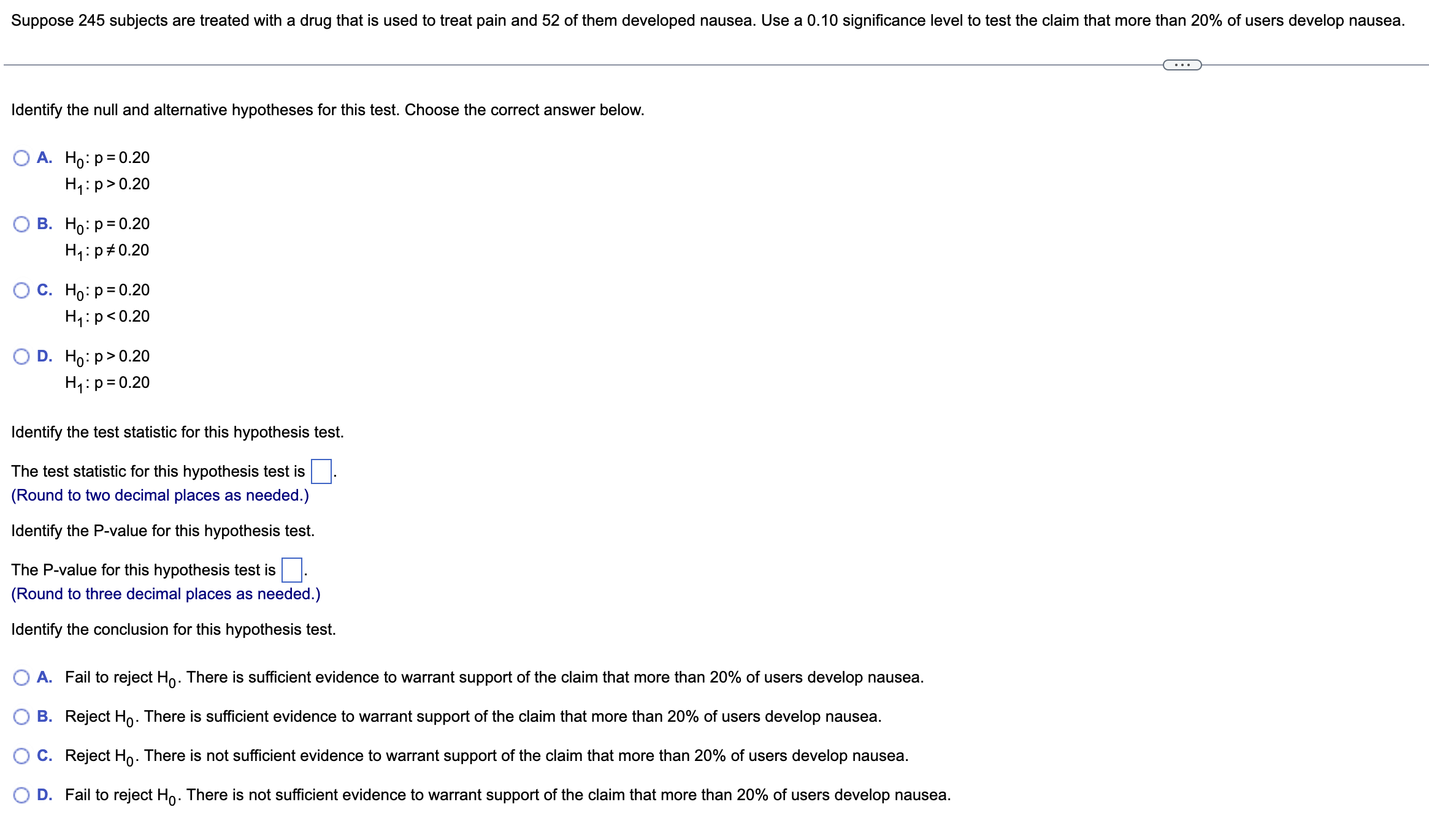 Solved Identify the null and alternative hypotheses for this | Chegg.com