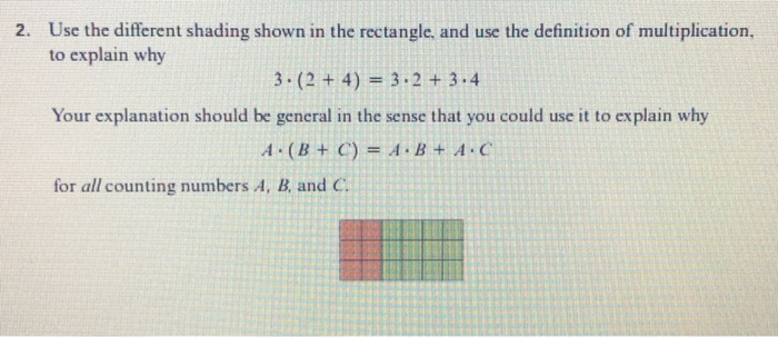 Solved Use the different shading shown in the rectangle, and | Chegg.com