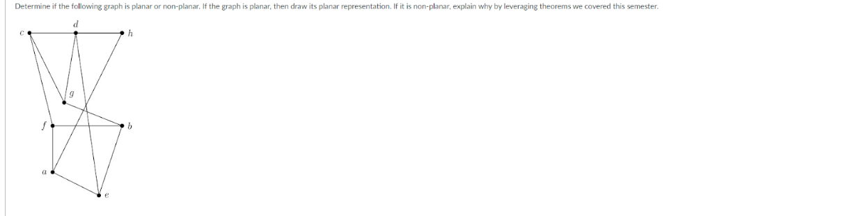 Solved Determine if the following graph is planar or | Chegg.com