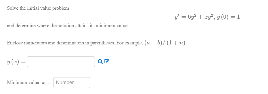 Solved Solve the initial value problem y' = 6y2 + xy?, y(0) | Chegg.com