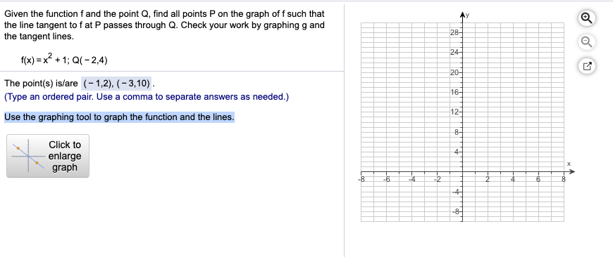 Solved Given the function f and the point Q, find all points | Chegg.com