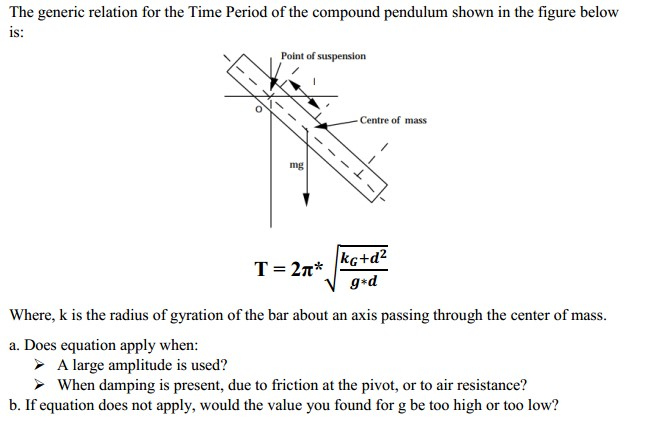 Solved The generic relation for the Time Period of the | Chegg.com