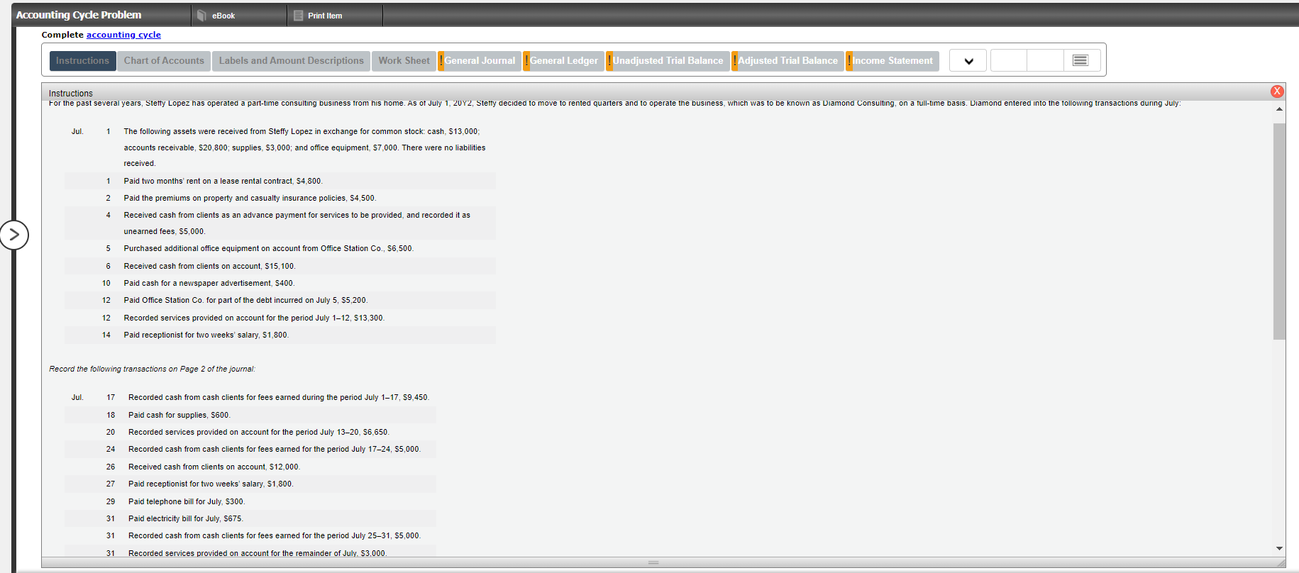 Solved Jul. 1 The following assets were received from Steffy | Chegg.com