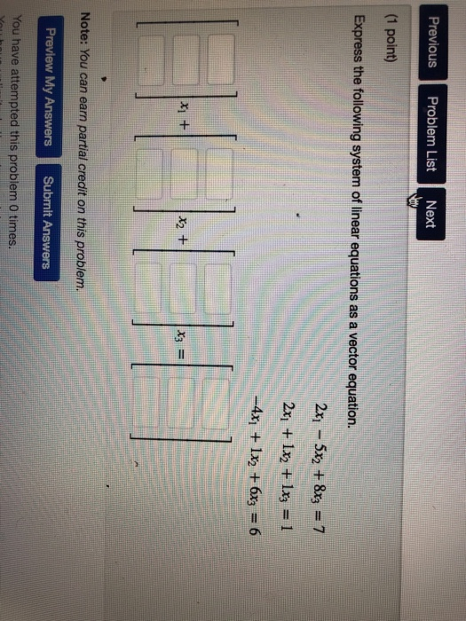 Solved Previous Problem List Next (1 point) Express the | Chegg.com