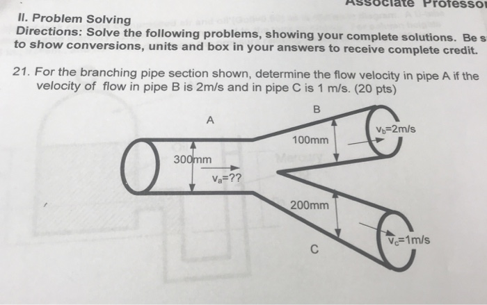 Solved KSsoclate Professo Il. Problem Solving Directions: | Chegg.com