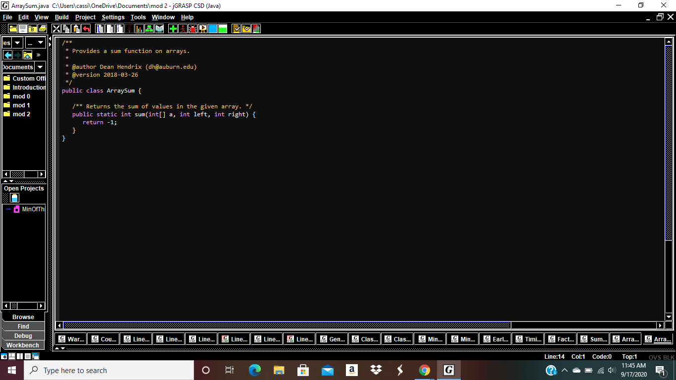 Solved ArraySum 1. Practice developing a recursive method by | Chegg.com