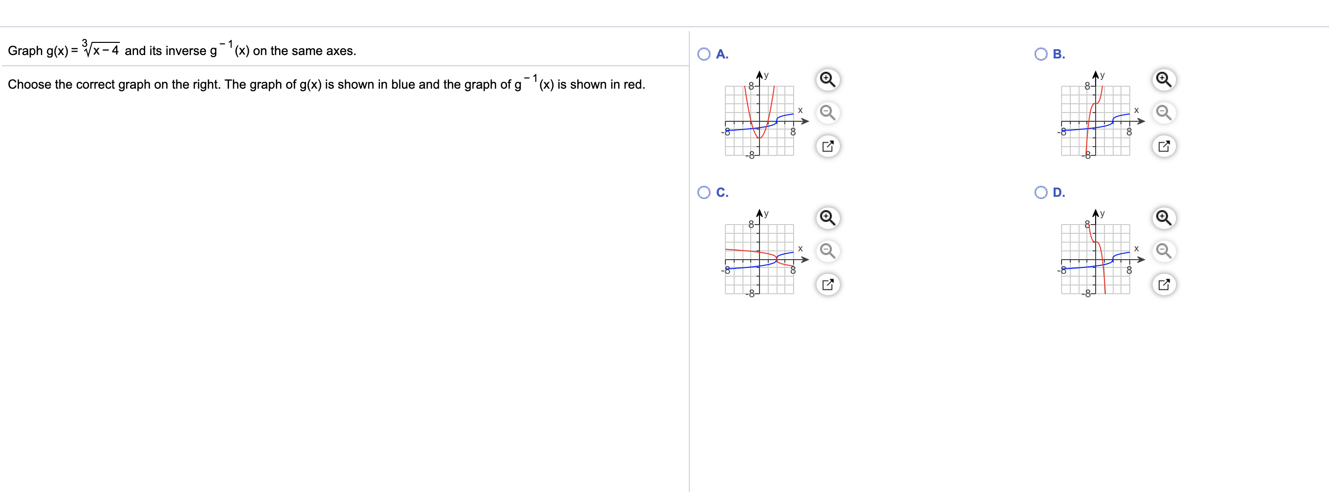 Solved Graph g(x) = $x-4 and its inverse g1(x) on the same | Chegg.com