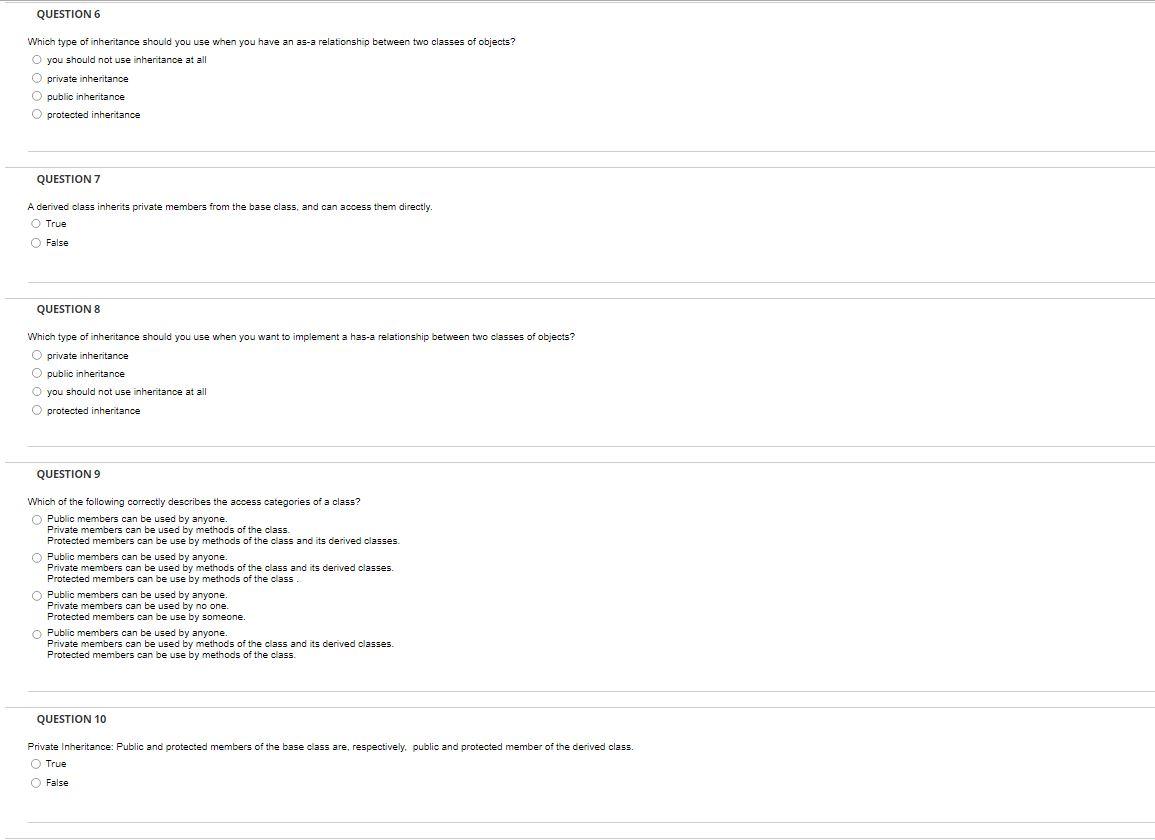 Solved Which type of inheritance should you use when you | Chegg.com