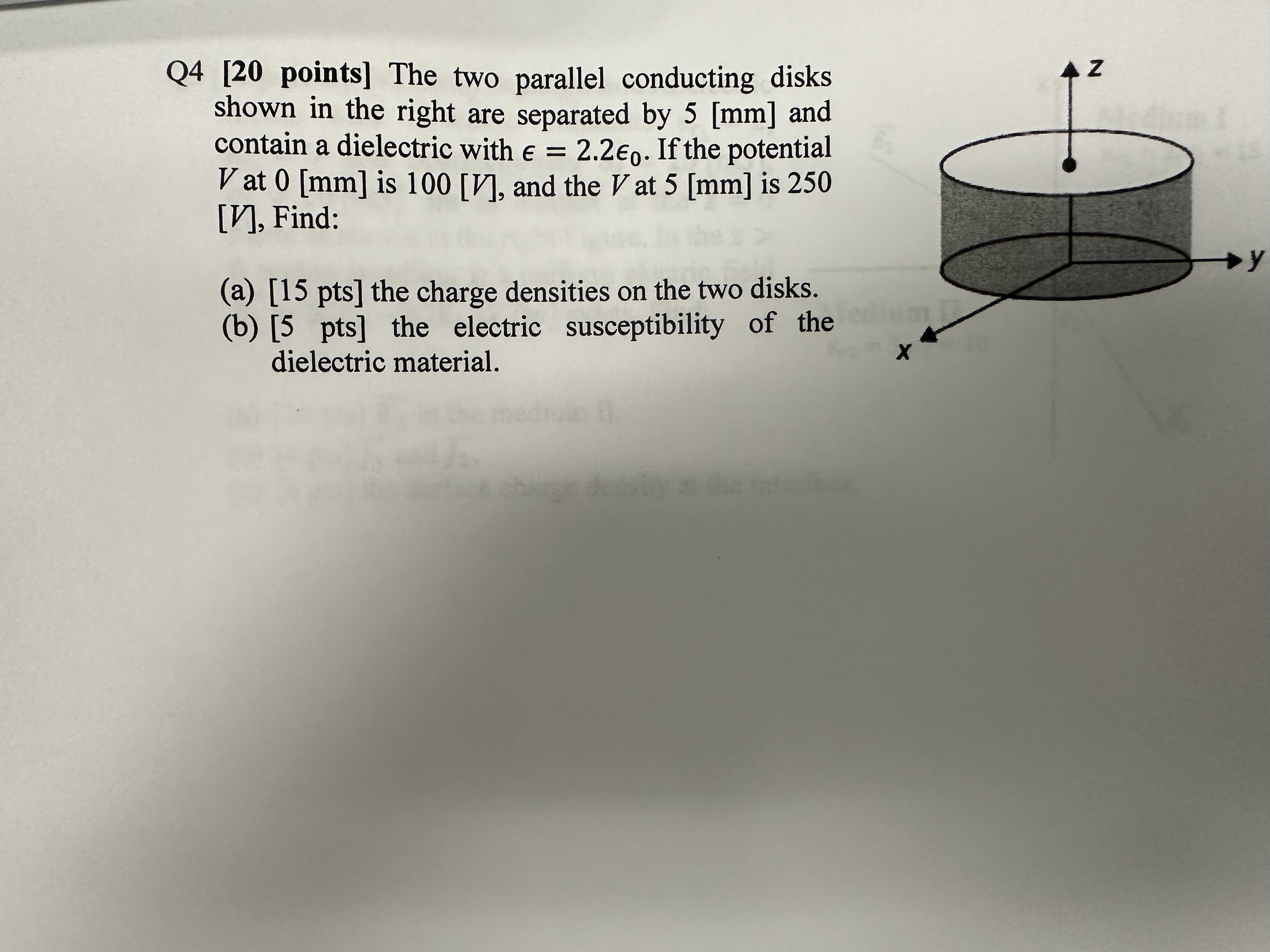 Solved Q4 [20 points] The two parallel conducting disks | Chegg.com