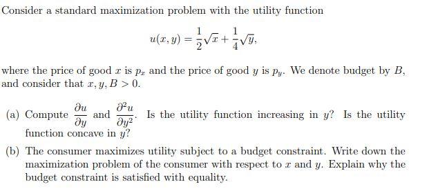 Solved Consider a standard maximization problem with the | Chegg.com