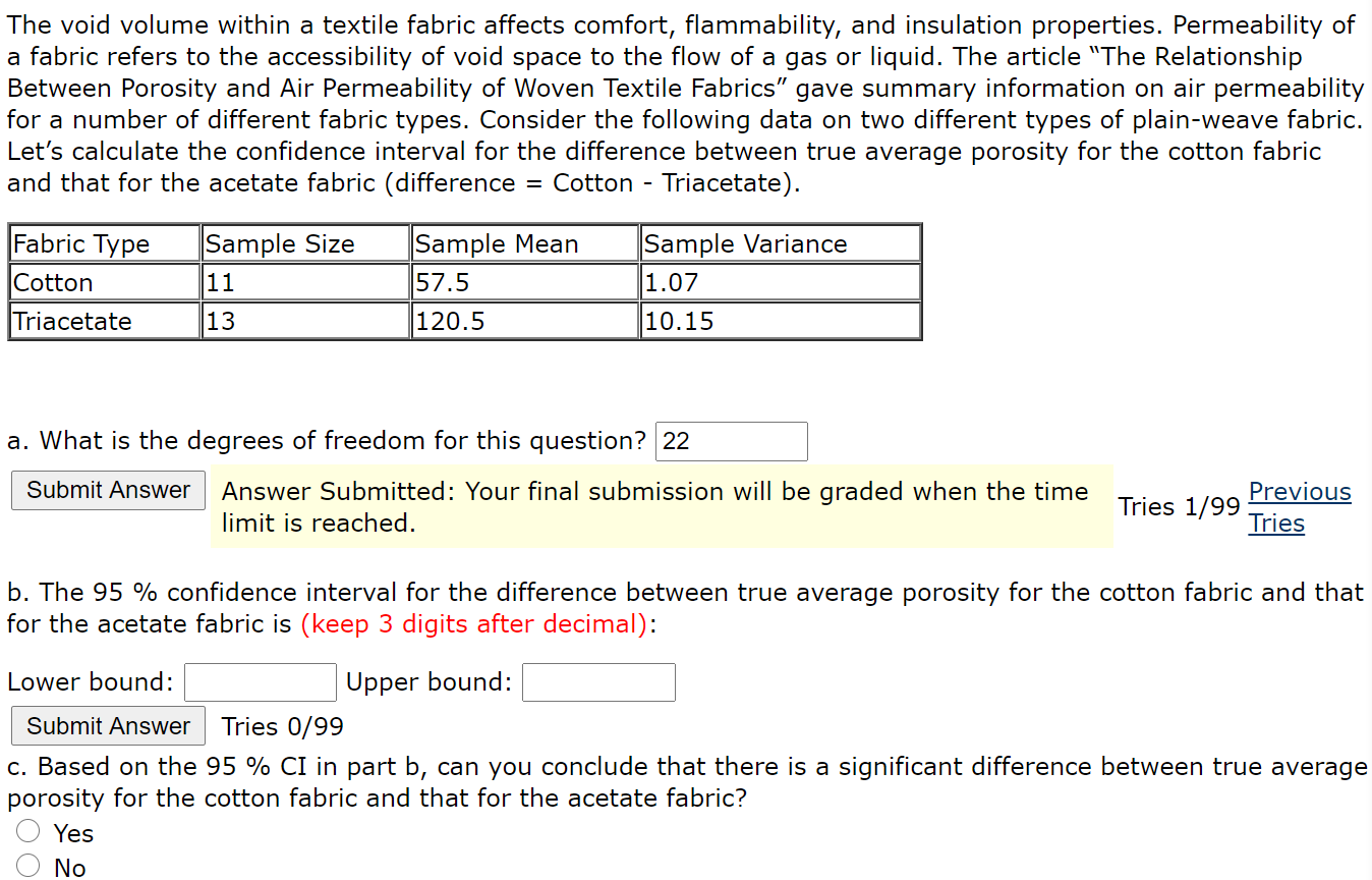 Solved The void volume within a textile fabric affects | Chegg.com