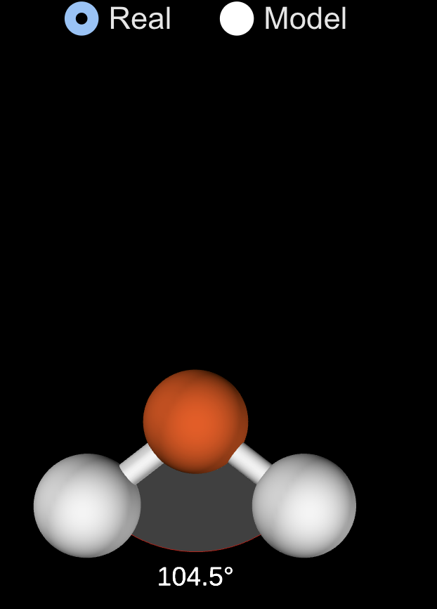 Solved See Water (H2O) molecule. Note the bond angles for | Chegg.com