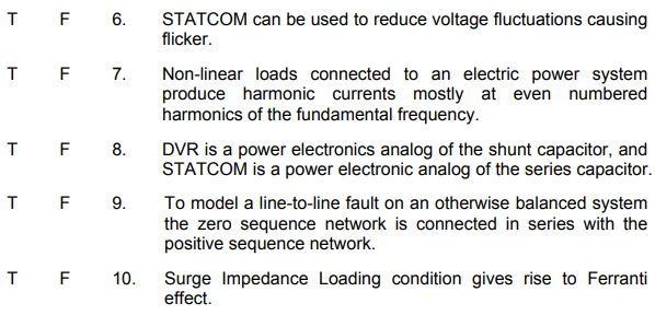 Solved TF 6. חד T 7. I F 8. STATCOM can be used to reduce | Chegg.com
