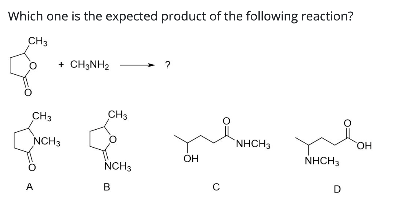 Solved Which one is the expected product of the following | Chegg.com