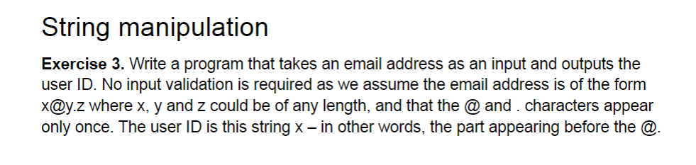 Solved String manipulation Exercise 3. Write a program that | Chegg.com
