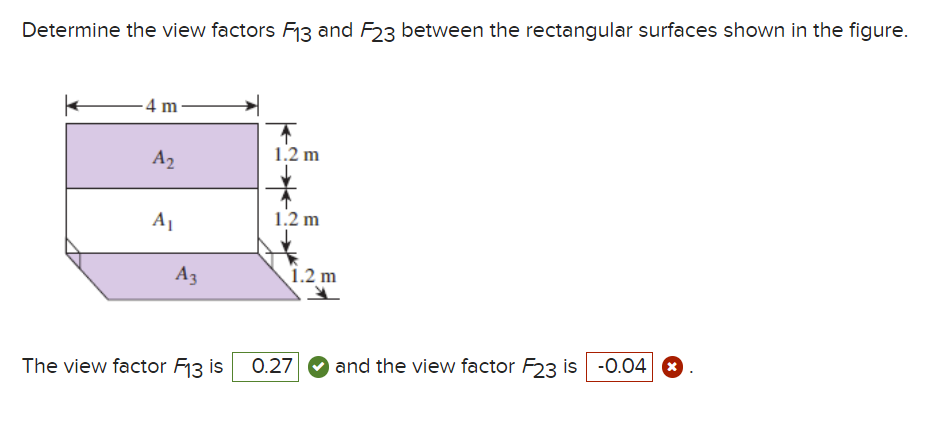 Solved Determine the view factors F13 and F23 between the | Chegg.com