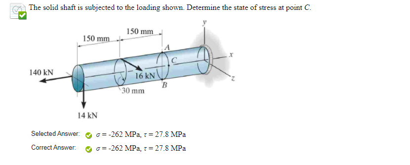 Solved The solid shaft is subjected to the loading shown. | Chegg.com