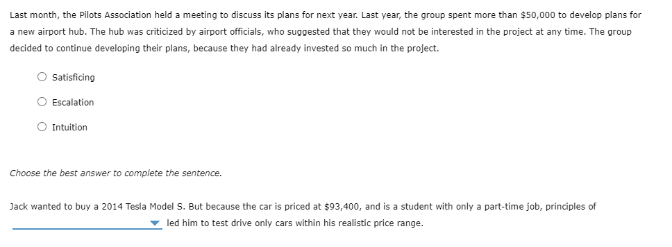 Solved Decision making involves many behavioral aspects, | Chegg.com