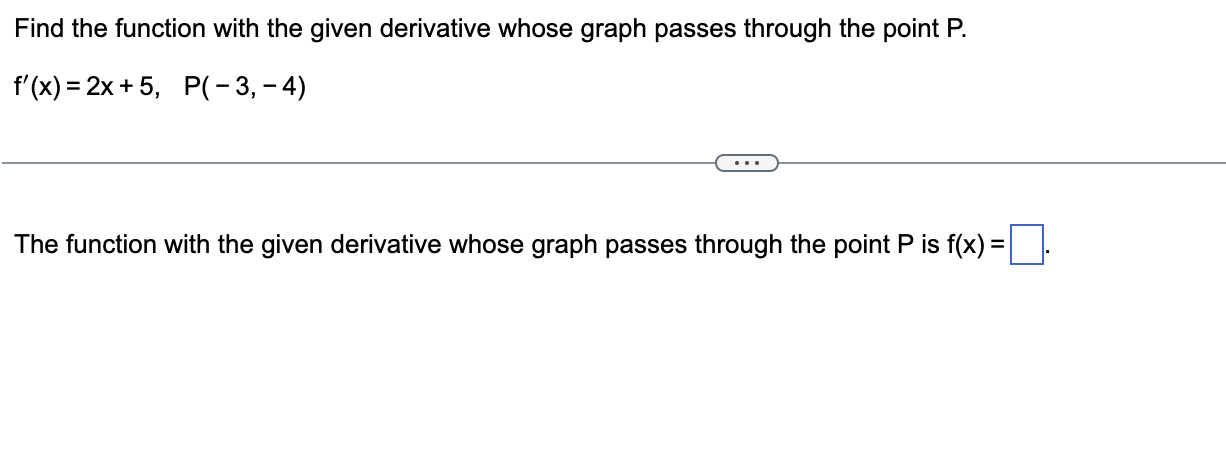 Solved Find the function with the given derivative whose | Chegg.com