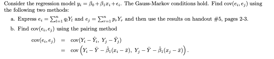 1 Consider the regression model yi = Bo+B12; +€;. The | Chegg.com