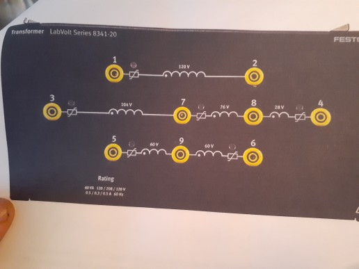 Solved Transformer LabVolt Series 8341-20 FESTE Rating 60 VA | Chegg.com