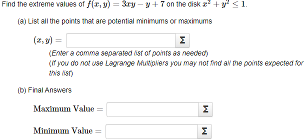 Solved Find the extreme values of f(x,y) = 3x2 – 2y² + 9 on | Chegg.com