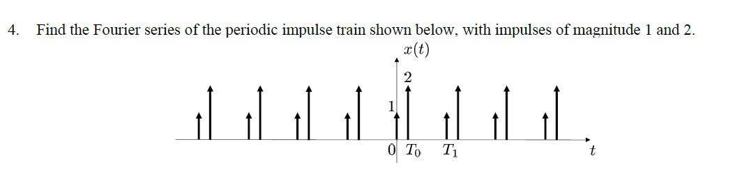 Solved 4. Find the Fourier series of the periodic impulse | Chegg.com