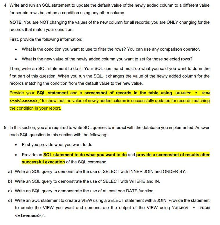 Solved Using mySQL. Please provide screenshot when required | Chegg.com