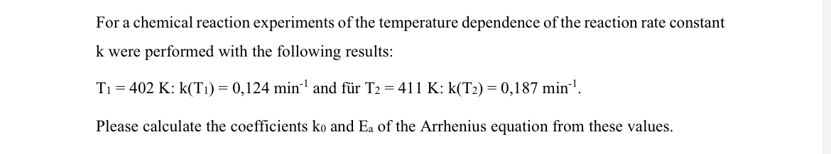Solved For a chemical reaction experiments of the | Chegg.com