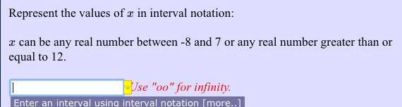 Solved Represent the values of x in interval notation: x can | Chegg.com