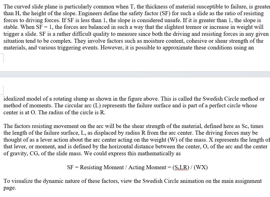 Solved The two main factors leading to slope failures in | Chegg.com