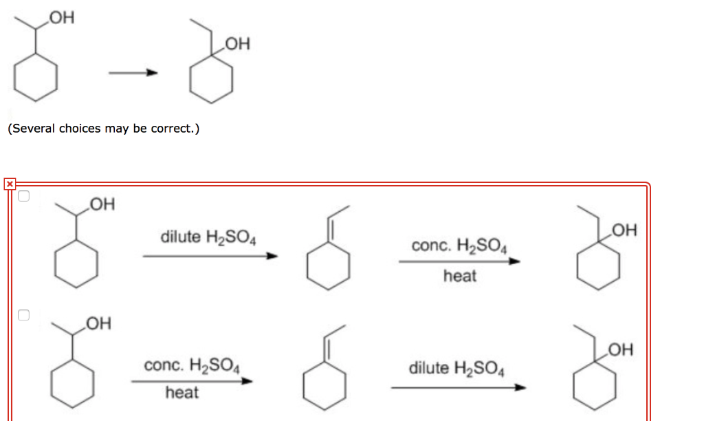 Solved HO HO (Several choices may be correct.) OH OH dilute | Chegg.com