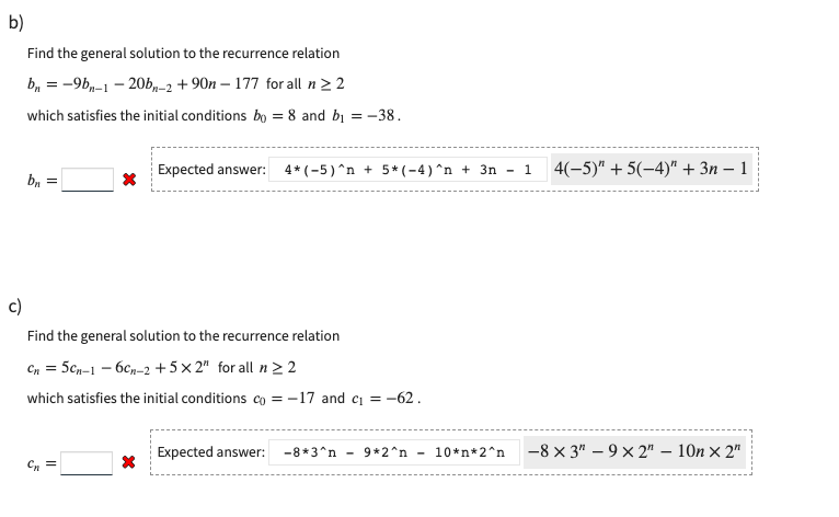 Solved B Find The General Solution To The Recurrence