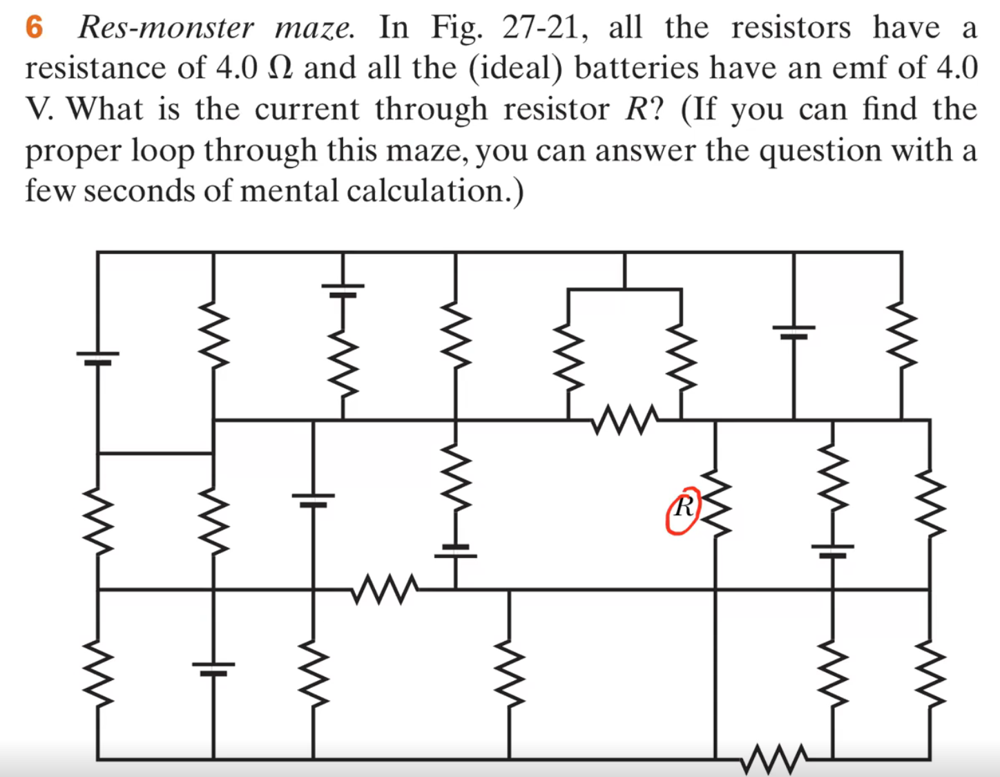 Solved 6 Res-monster maze. In Fig. 27-21, all the resistors | Chegg.com