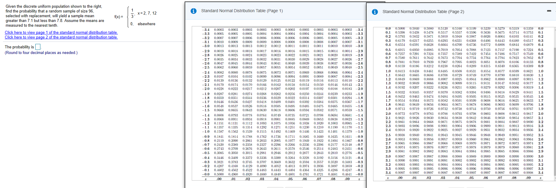 Solved Standard Normal Distribution Table (Page 1) Standa | Chegg.com
