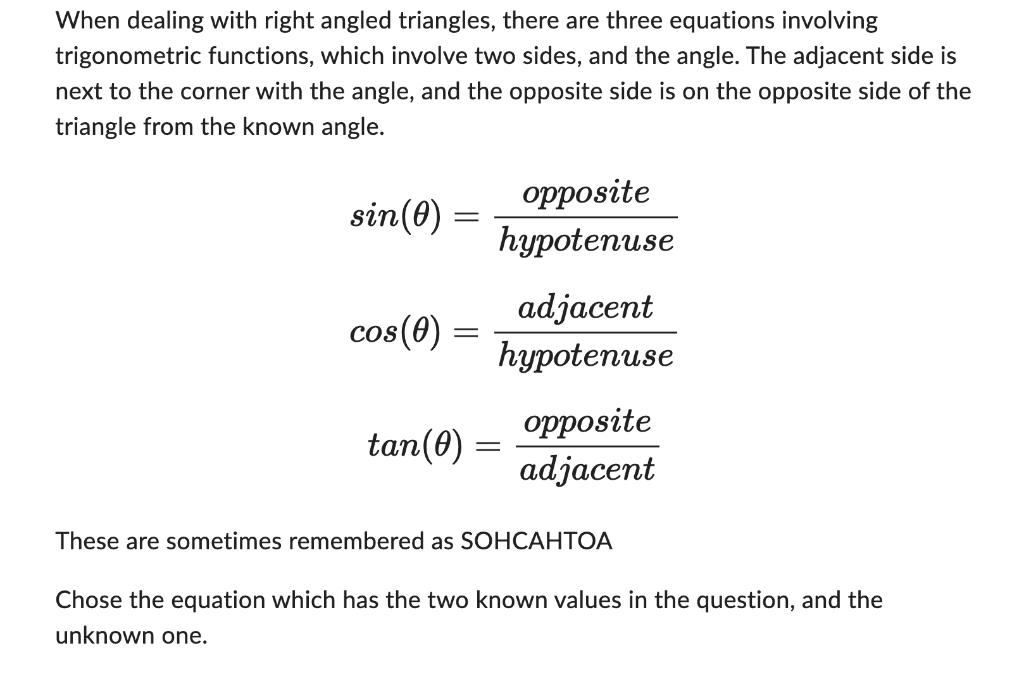 Solved In The Right Angle Triangle Shown Below You Measure Chegg