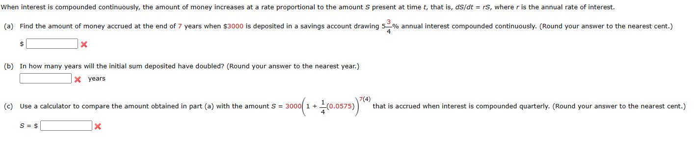 Solved $ (b) In how many years will the initial sum | Chegg.com