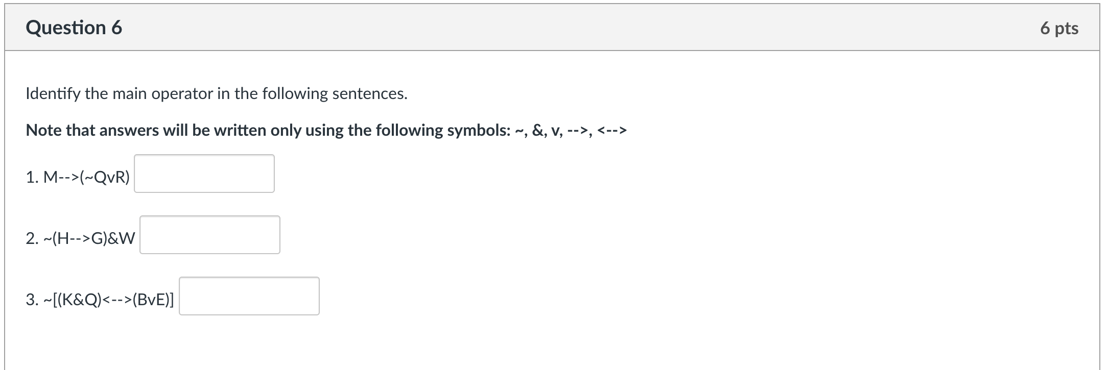 Solved Question 6 6 pts Identify the main operator in the | Chegg.com