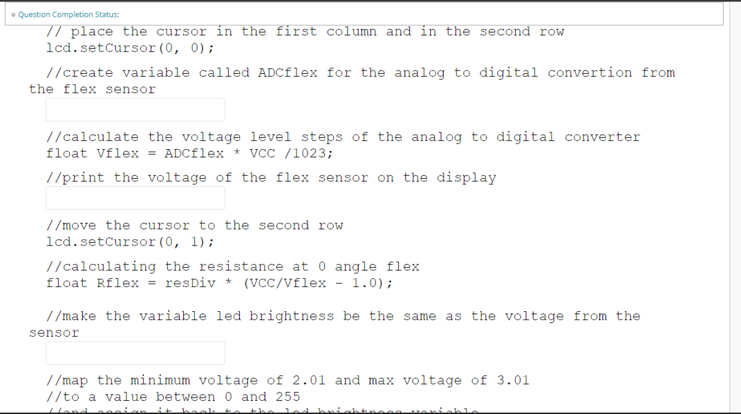 Question Completion Status: // include the LCD libray | Chegg.com