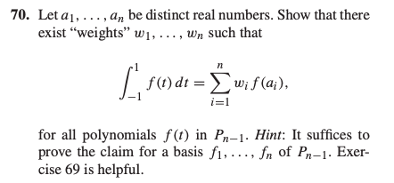 Solved 70. Let a1,…,an be distinct real numbers. Show that | Chegg.com