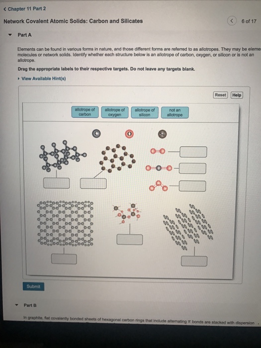 Solved K Chapter 11 Part 2 Network Covalent Atomic Solids: | Chegg.com