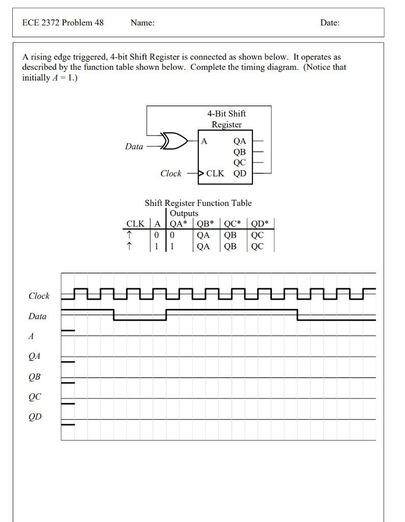 Solved Ece 2372 Problem 48 Name Date A Rising Edge 
