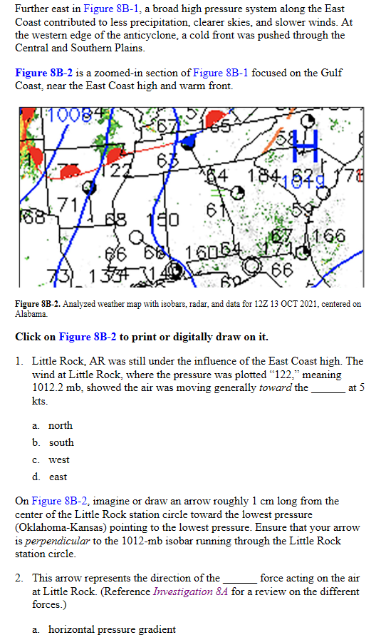 Solved Figure 8B−1 is the surface weather map for 12Z13 | Chegg.com